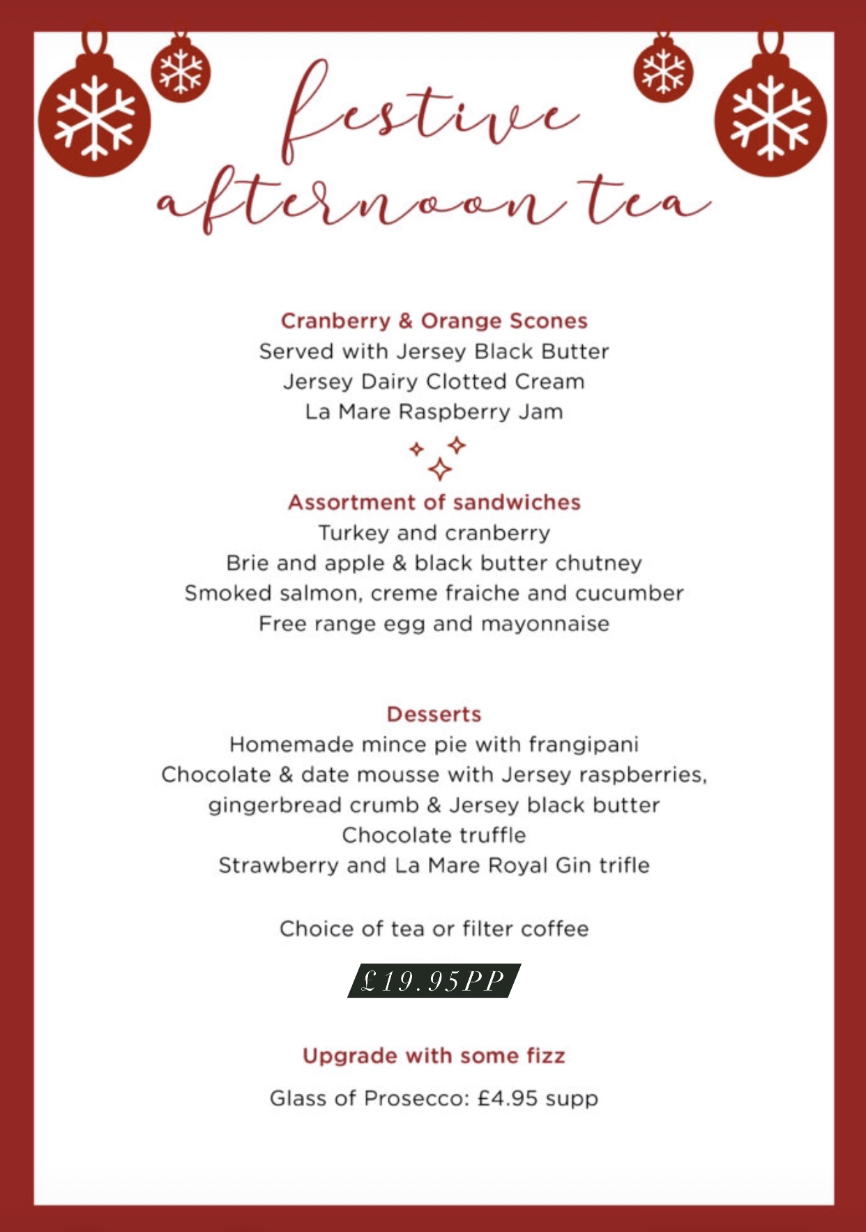 Menus | La Mare Wine Estate